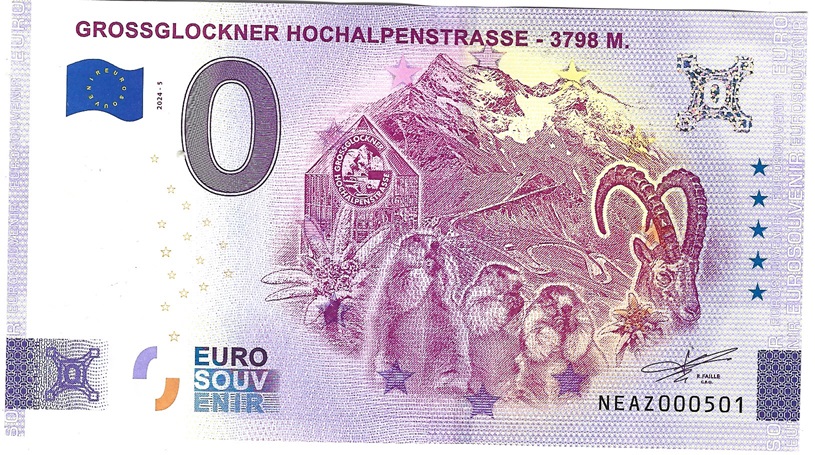 ANK.Nr. Grossglockner Hochalpenstrasse 0 Euro Schein 2024-5 ...
