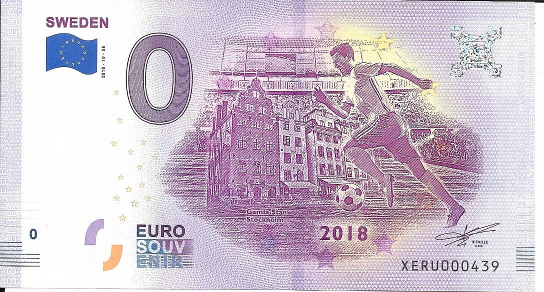 Sweden 0 Euro Schein 2018-10-SE Fußball-WM 2018 Teilnehmer - Unc ...