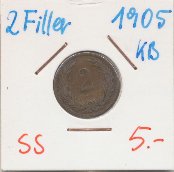 2 Filler 1905 KB | 2 Filler | Franz Joseph I. Ungarn ab 1892 | Münzen ...