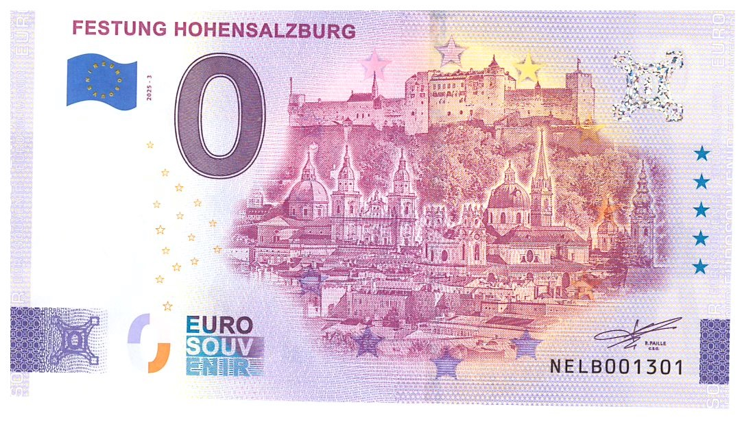 ANK.Nr. Festung Hohensalzburg 0 Euro Schein 2025-3 | Österreich | 0 ...