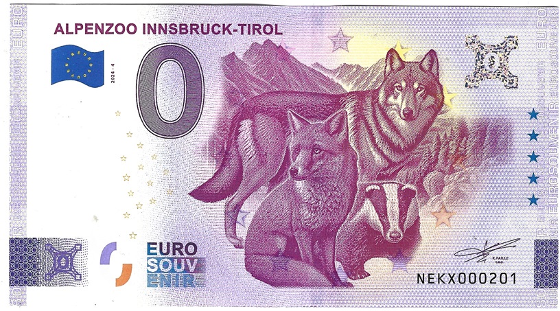 ANK.Nr.96 Alpenzoo Innsbruck Tirol 0 Euro Schein 2024-4 | Österreich ...
