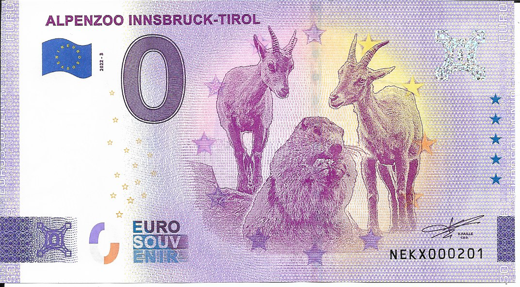 ANK.Nr.67 Alpenzoo Innsbruck Tirol 0 Euro Schein 2022-3 | Österreich ...