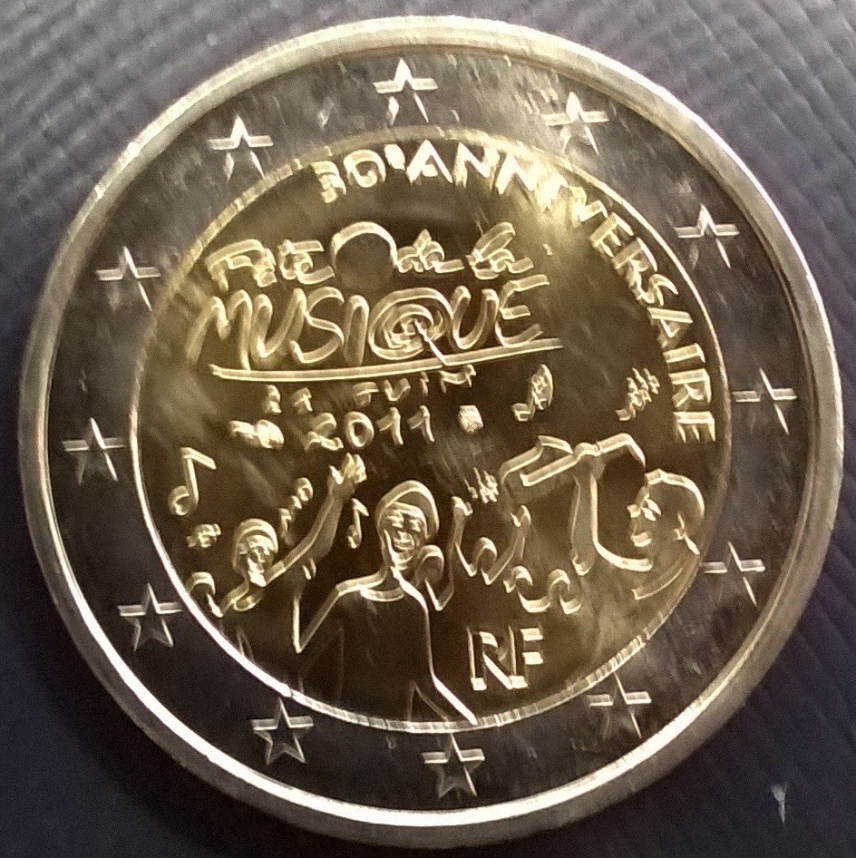 2 Euro Frankreich 2011 Fete de la Musique | 2 Euro 2011 | 2 Euro ...